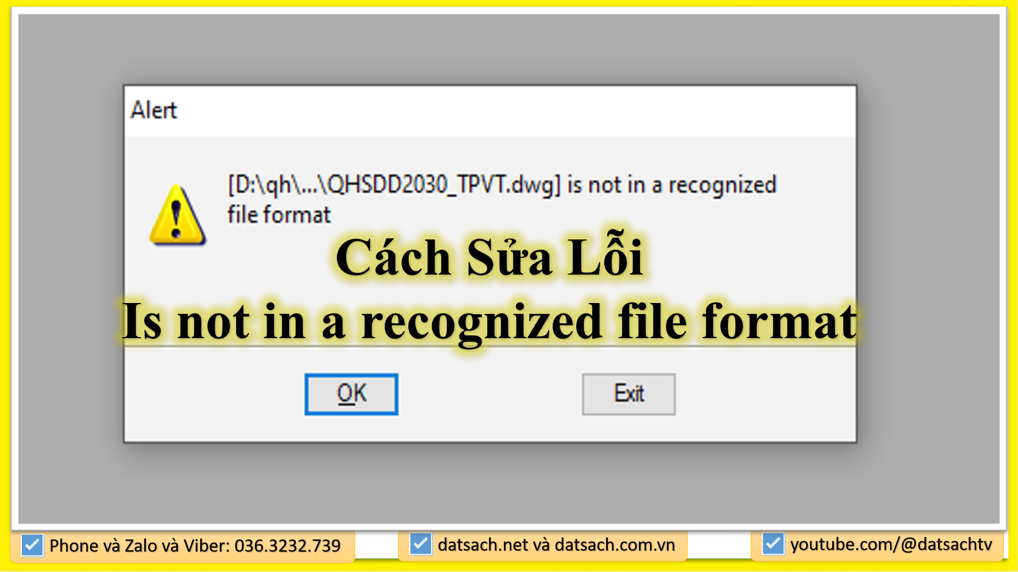 Cách Sửa Lỗi Is not in a recognized file format - Đất Sạch